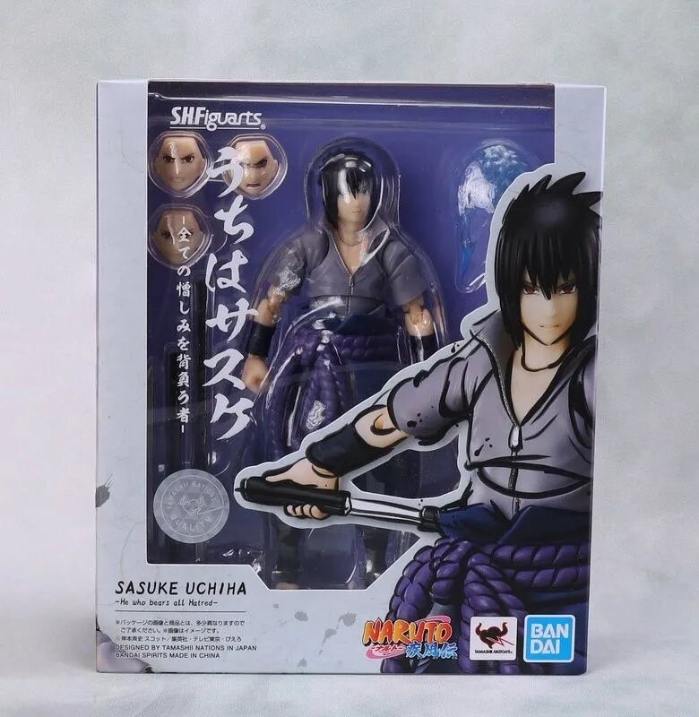 (фигурки)BANDAI S.H.F Naruto Series SASUKE UCHIHA -He who bears all Hatred- 2.0 Genuine 14.5cm Collectibles