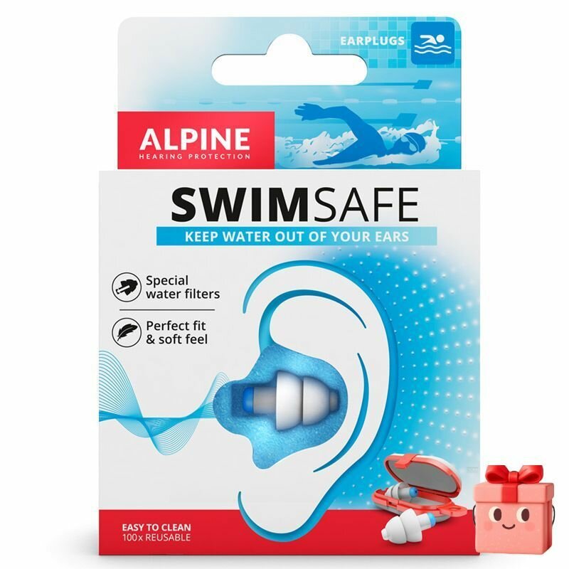Профессиональные водонепроницаемые беруши Alpine Swimsafe (взрослый размер), силиконовые беруши