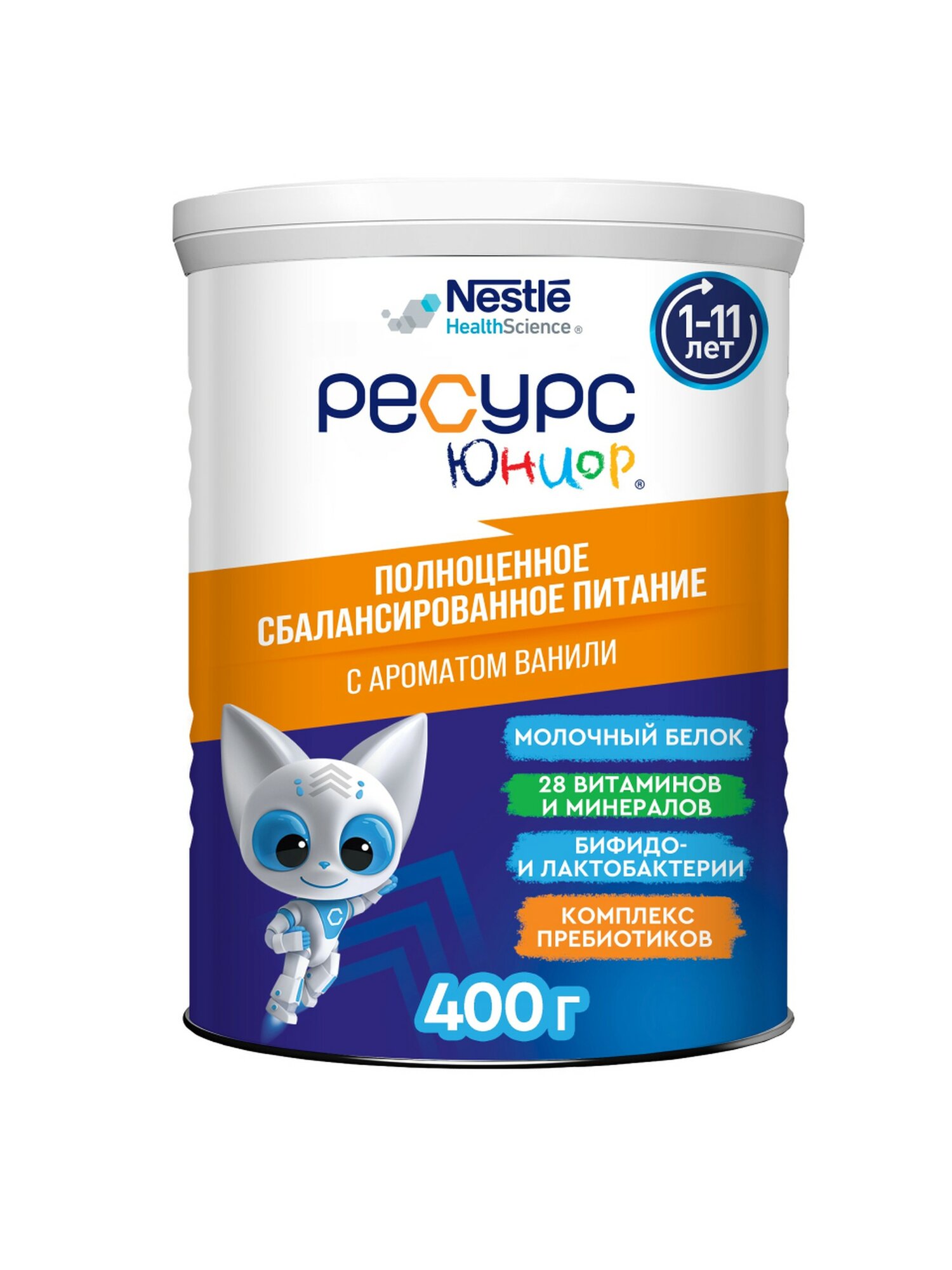Ресурс юниор спец пищевой продукт для энтерального питания детей от 1 до 11 ЛЕТ со вкусом ванили 400,0