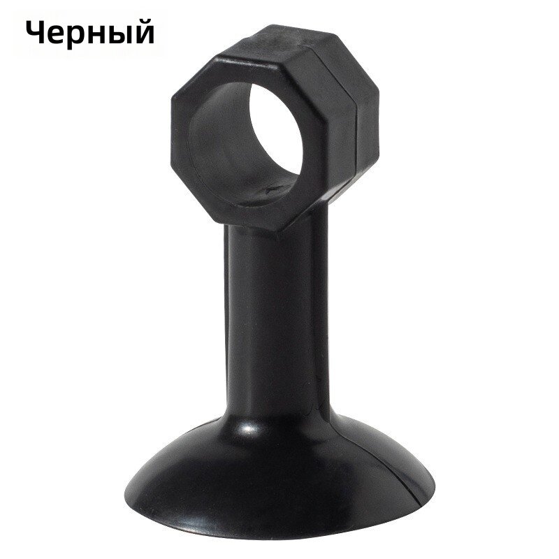 Дверной стопор на присоске, антиударный ограничитель для двери, защита стен и ручек, черный