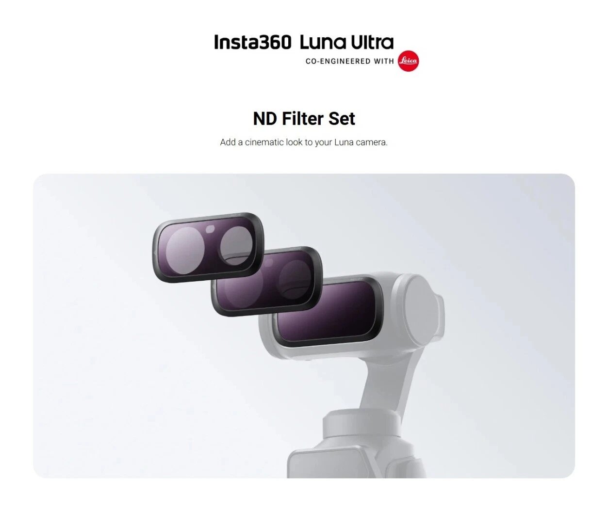 Оригинальный набор ND-фильтров Insta360 Luna Ultra: ND4, ND16, ND64, новый