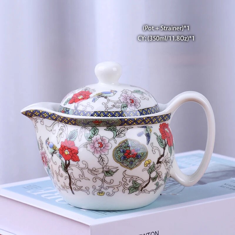 Чайник керамический Freeson 350 мл, Flower Bird Pot
