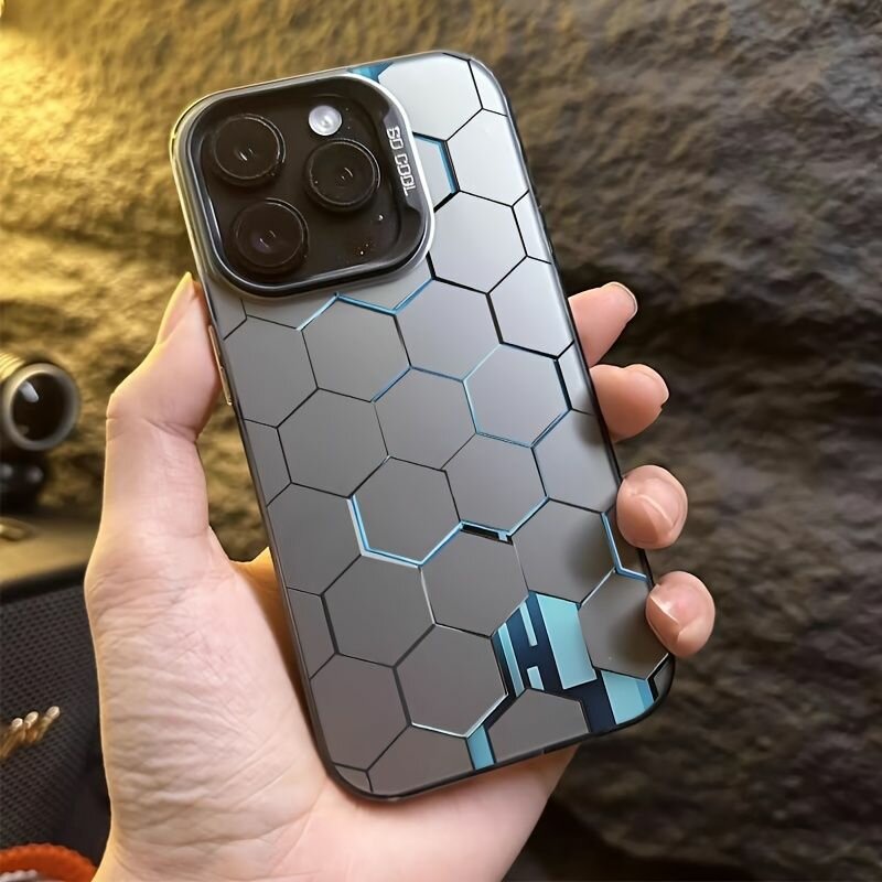 Чехол на Айфон 11 / iPhone 11 черный с Геометрия силиконовый удароПрочный