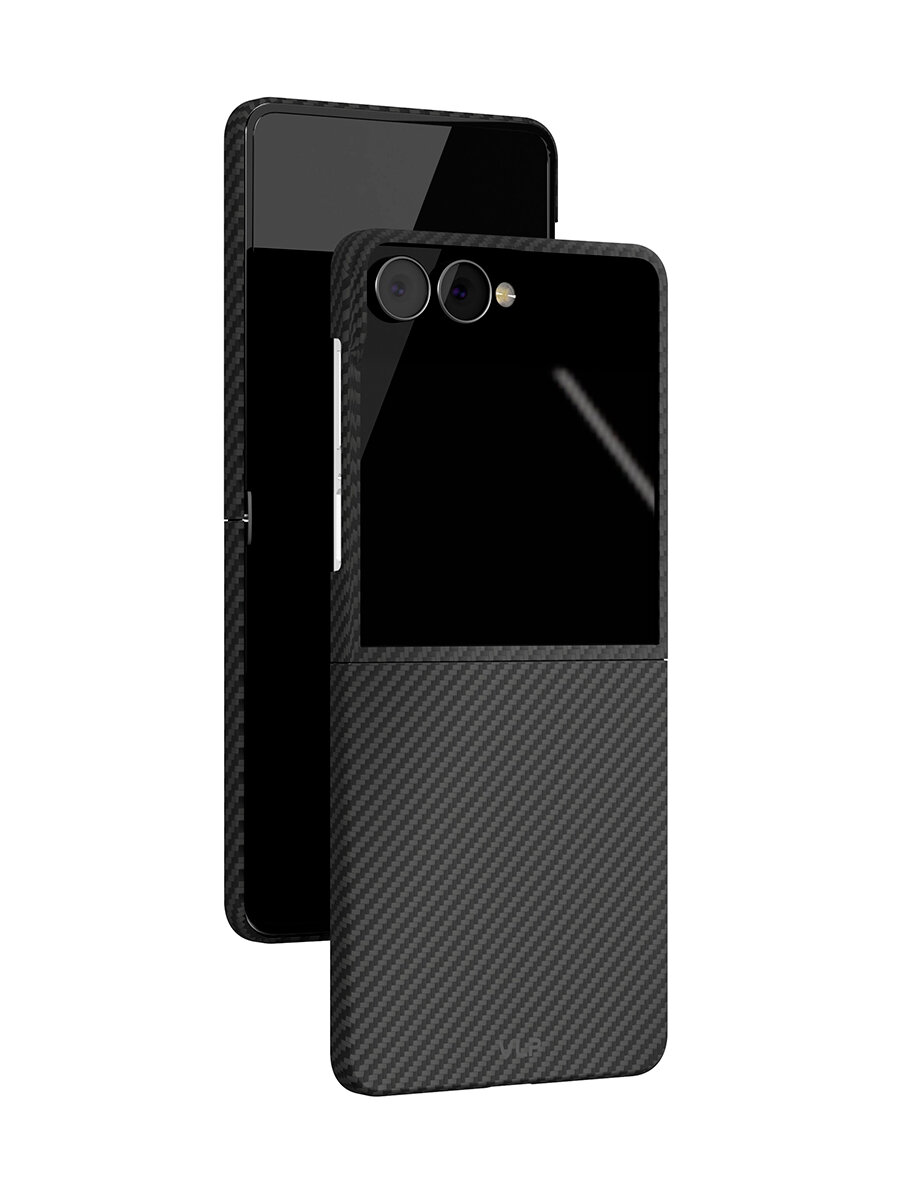 Чехол-накладка VLP Kevlar Сase MagSafe для Samsung Galaxy Z Flip 8, чёрный