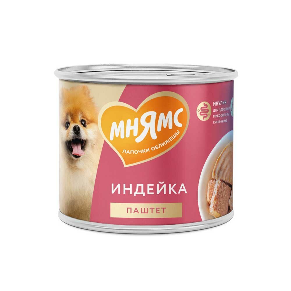 Консервы для собак Мнямс индейка паштет комфортное пищеварение 200г