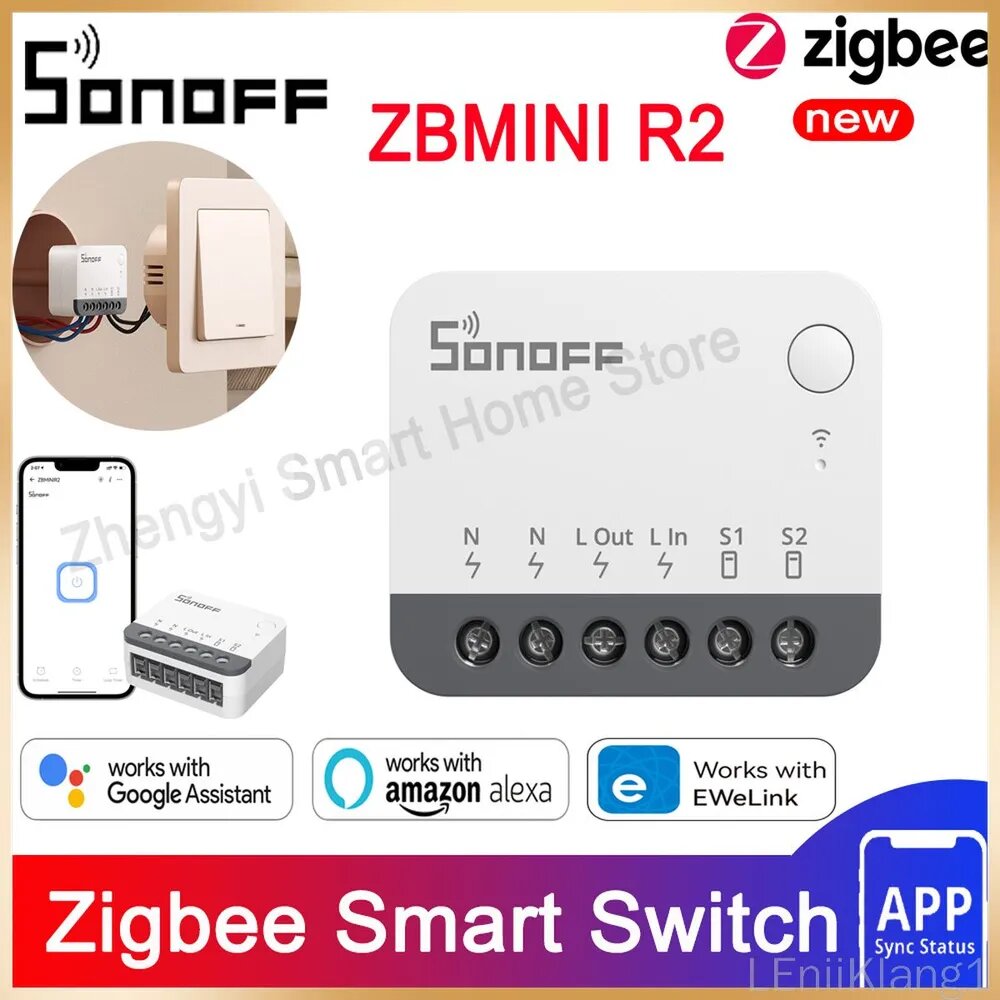 Zigbee реле Sonoff ZBMINIR2 Extreme, 10А/2200Ватт (Работает с Алисой, Сбер Салют)