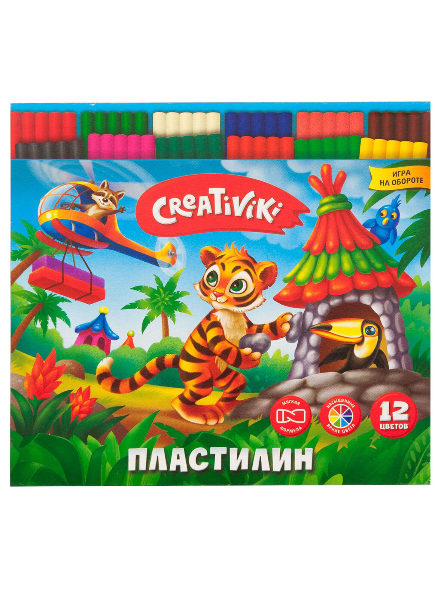 Пластилин Creativiki, 12 цветов, 180 г