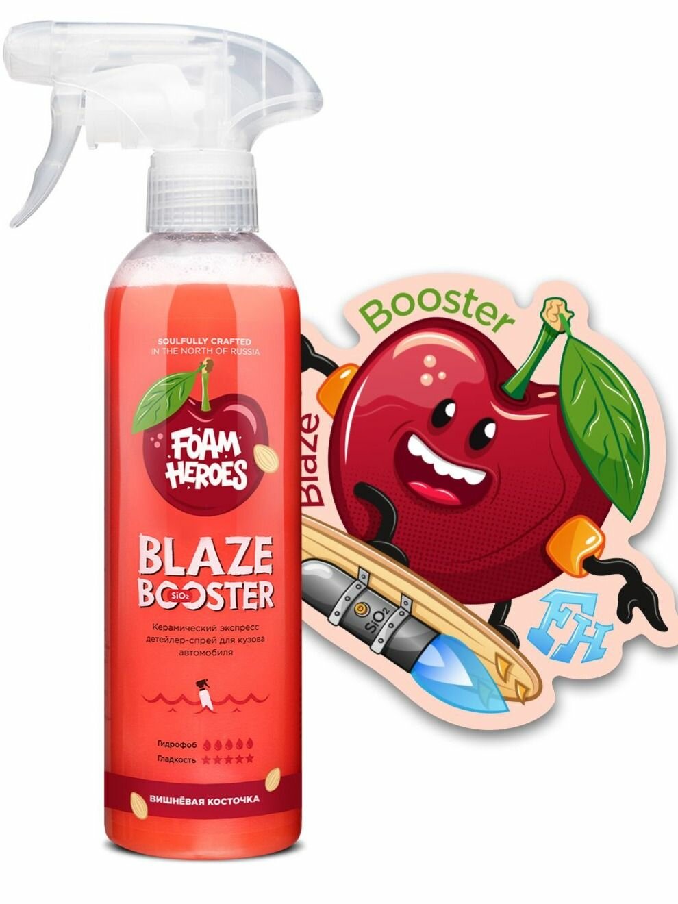 Полироль для кузова керамический детейлер-спрей Вишня Foam Heroes Blaze Booster Сherry Bone, 500мл