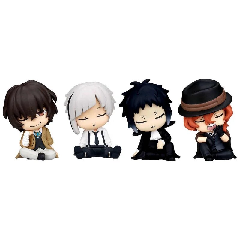 Коллекционные фигурки Tomy Gashapon Bungo Stray Dogs: сидячие модели Черный, 4pcs