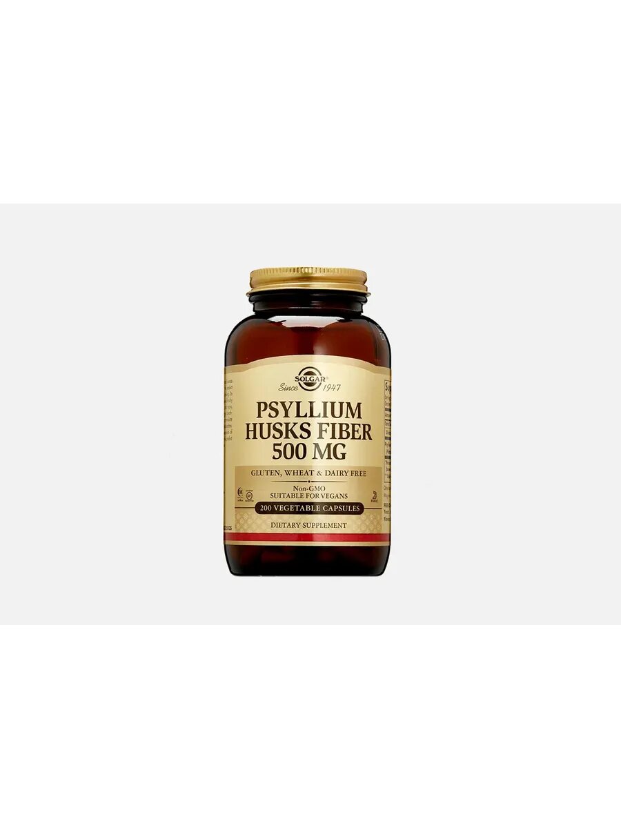 Solgar Psyllium 500 мг в капсулах БАД для поддержки пищеварения 200шт
