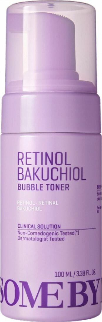 SOME BY MI / Сам Бай Ми RETINOL BAKUCHIOL BUBBLE TONER Тонер для лица пузырьковый с ретинолом и бакучиолом для всех типов кожи, 100мл / корейская косметика