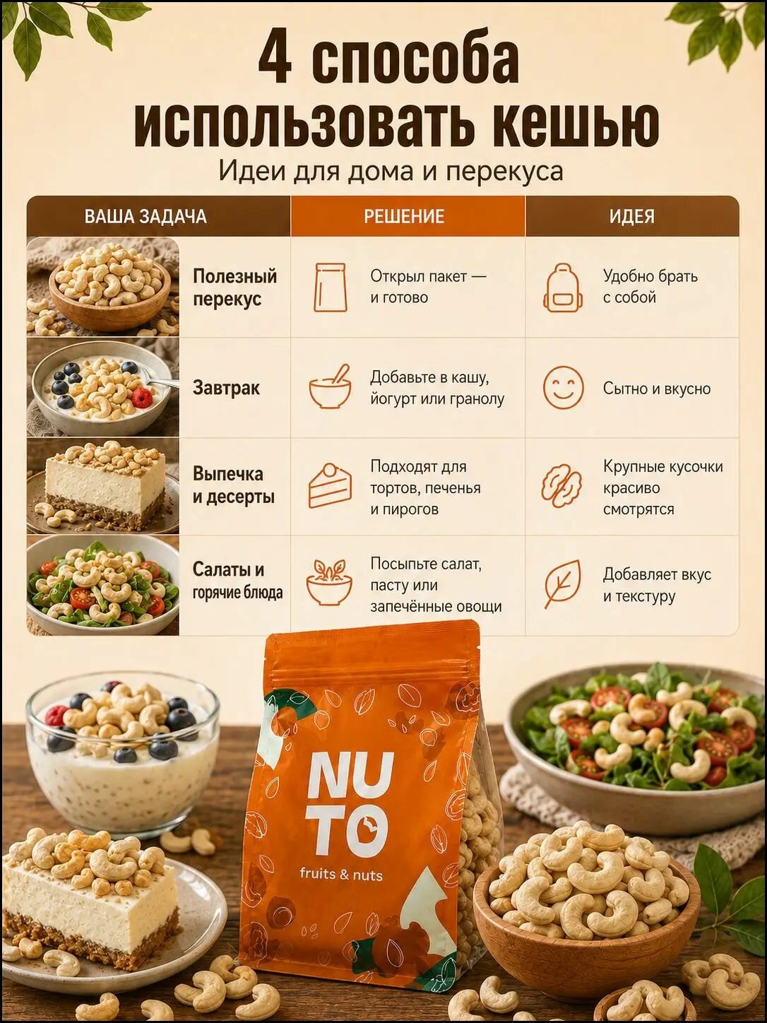 Кешью сырой 1кг NUTO — фото 1