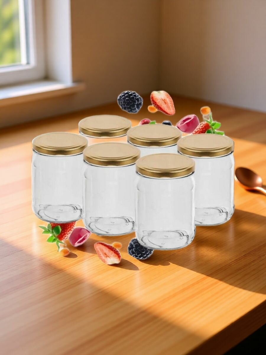 Банки Винтовые 0,5 L , в наборе 6 шт , Стекло