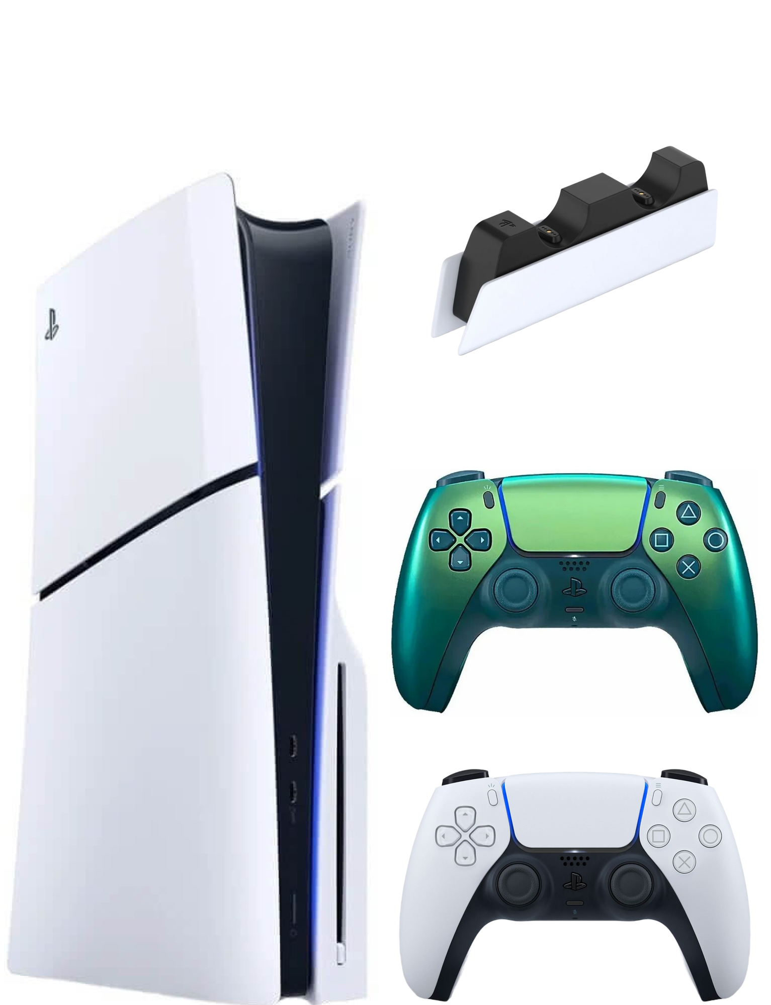 Игровая приставка Sony PlayStation 5 PS5 Slim Digital,1TB (с дисководом)+2-й геймпад(chroma teal) + зарядное устройство