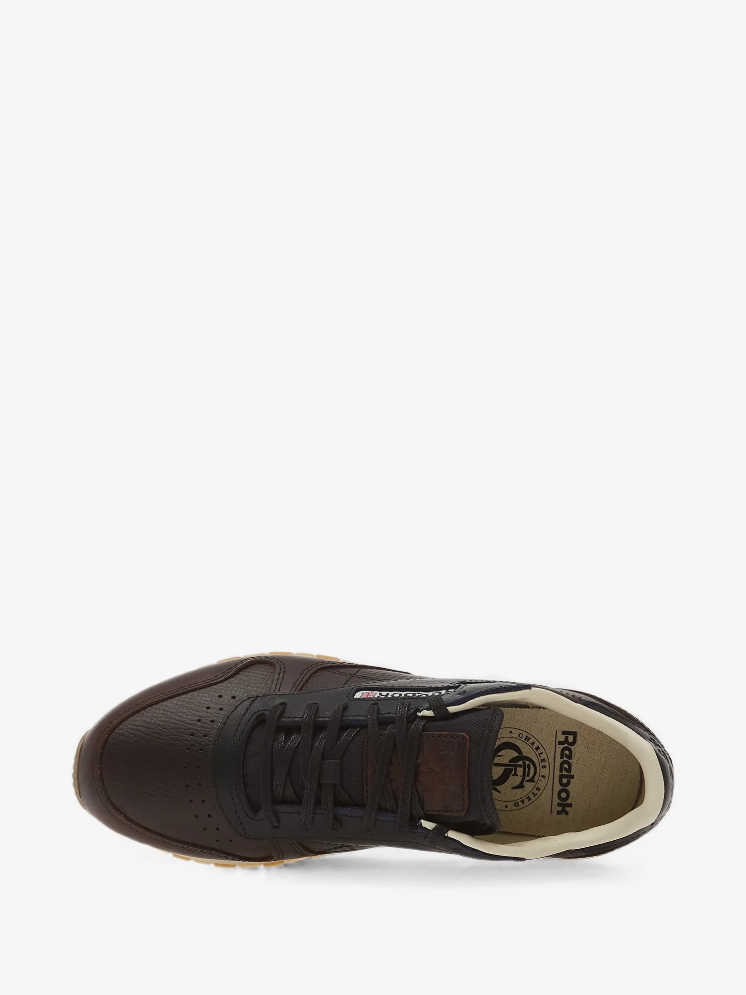 Кроссовки Reebok Classic Leather, размер 9.5 US, коричневый/серый/оранжевый — фото 1