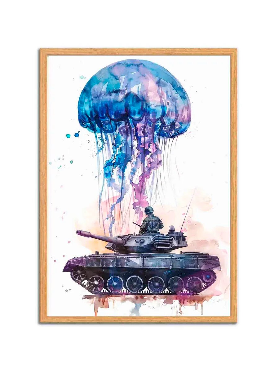 Медуза-животное-солдат 3, Плакат 30x42см
