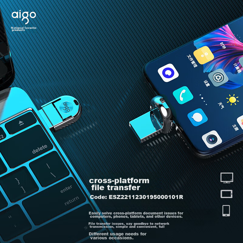 Aigo 128GB Type-C USB3.2 двухинтерфейсный металлический мини-флешка для телефонов и компьютеров компактное двойное