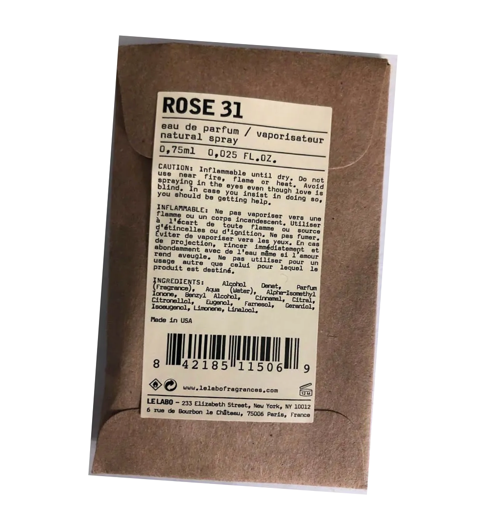 Парфюм Le Labo Rose 31 унисекс 0.75 мл миниатюра - Роза 31 пробник духов Ле Лабо