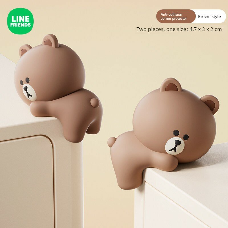 LINE FRIENDS Защитные углы для мебели — Браун Бер, 2 шт. (1 лев. и 1 прав.) для безопасности детей
