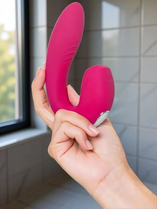 Вибратор Satisfyer, с вакуум-волновым стимулятором, силикон, розовый