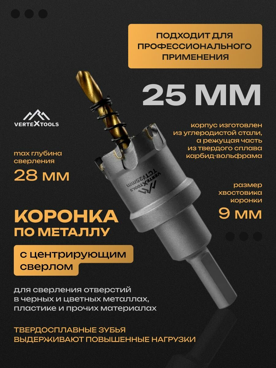 Коронка по металлу с центр. сверлом 25мм