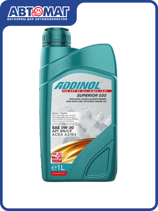 Масло моторное Addinol Superior 030 0W-30 (1л) 72097807 ADDINOL AD-0W30-S-1L