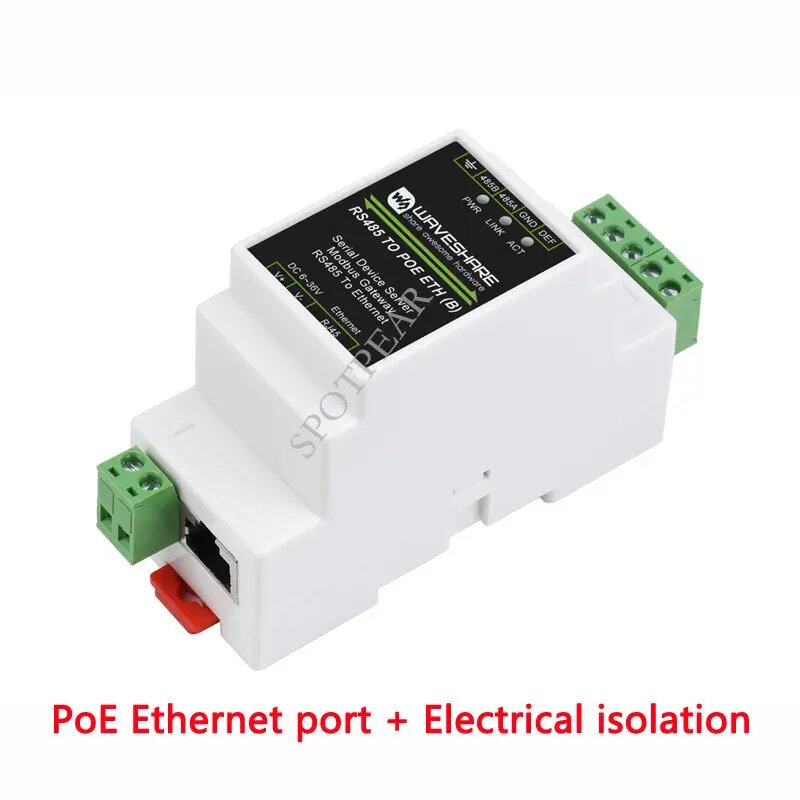 Модуль Ethernet RS485-RJ45 с PoE Зеленый, RS485 POE ETH ISO