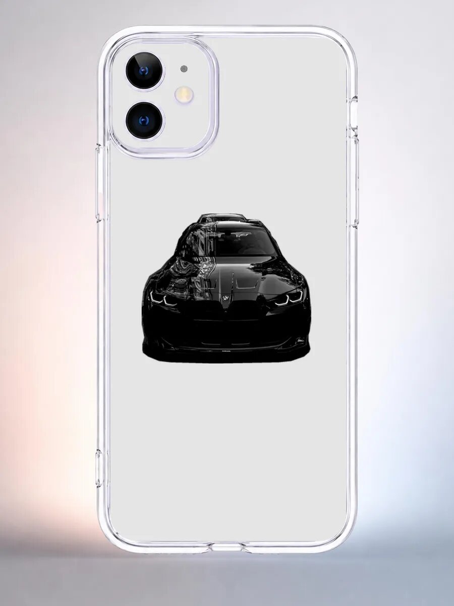 Чехол iPhone 11 бмв авто силиконовый прозрачный