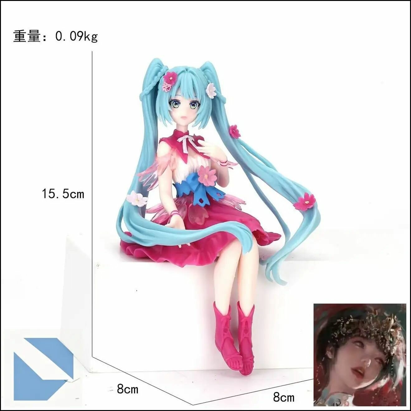Фигурка аниме-девушки из -пластика, красная, 8 8 15,5 см