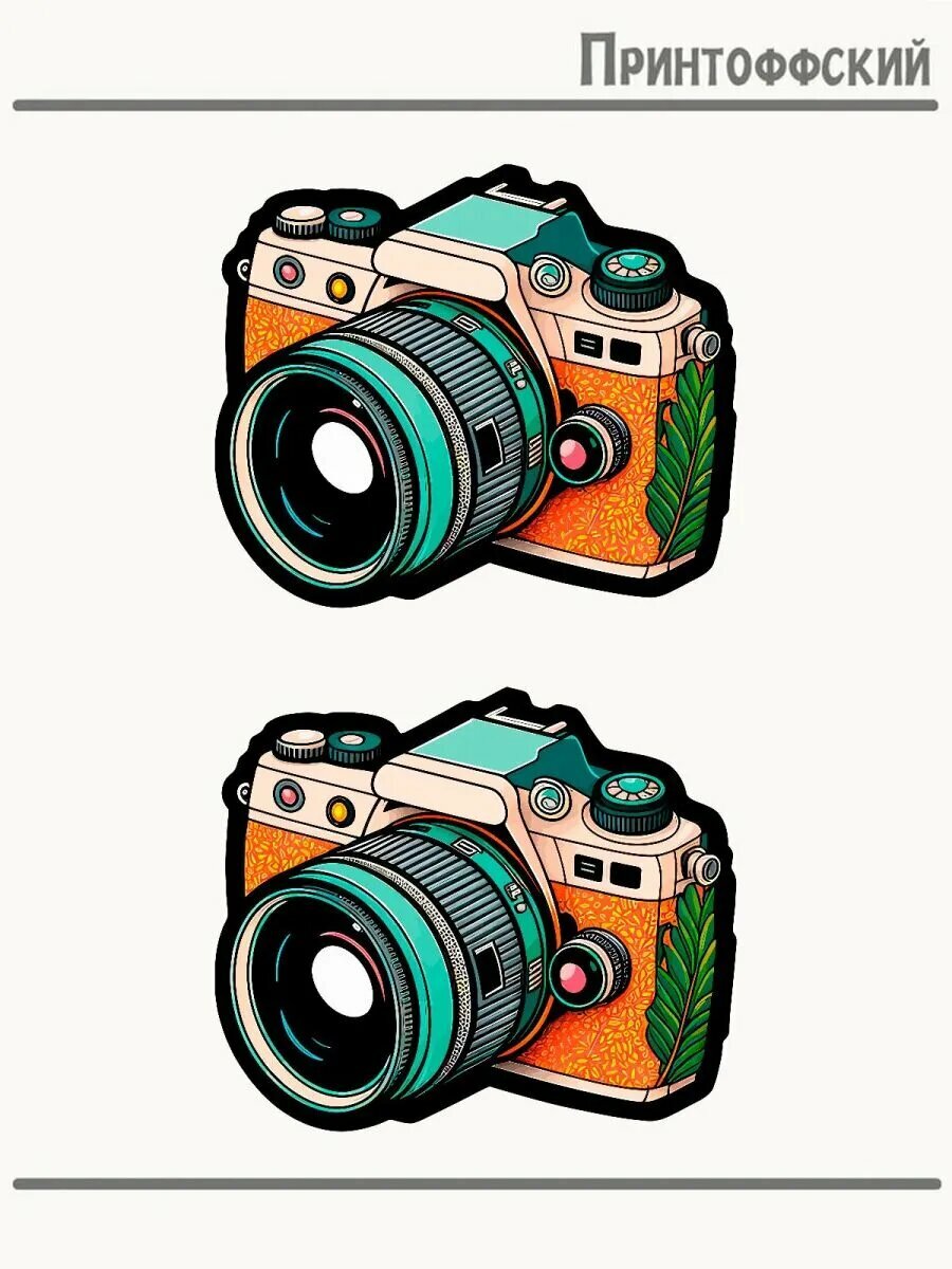 2-е (Две) Термонаклейки фотоаппарат фотограф