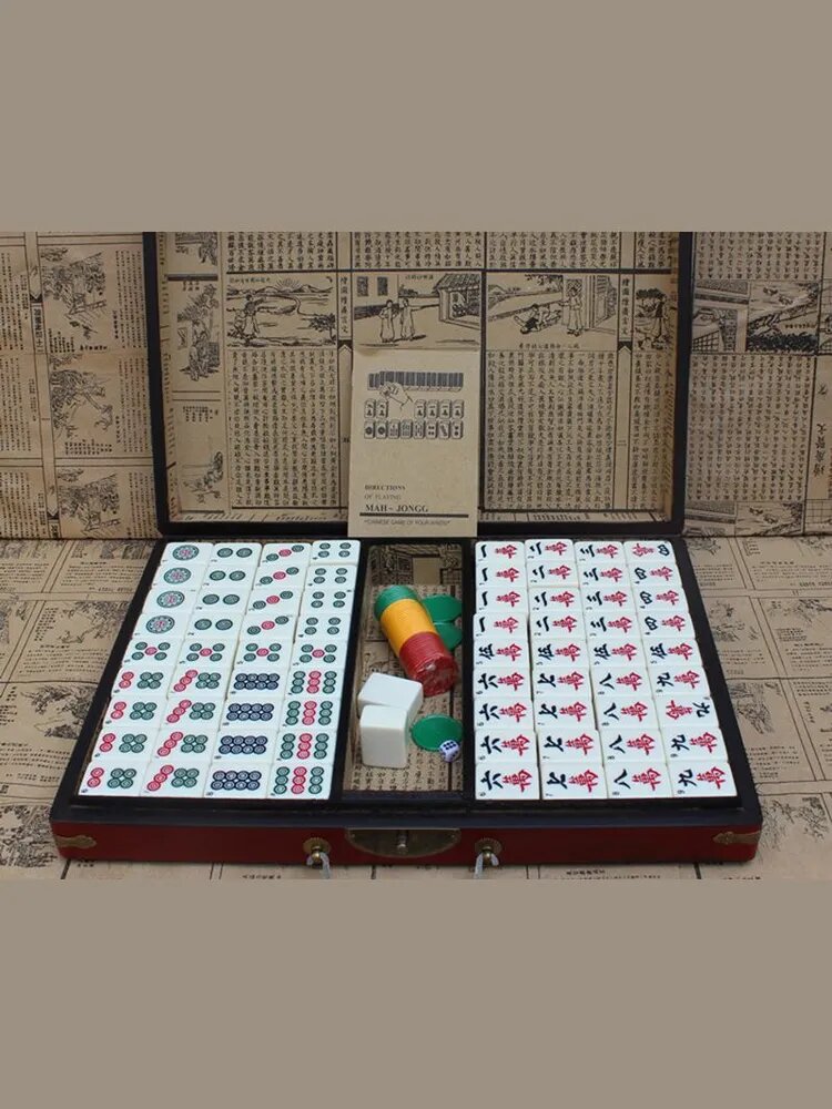 Маджонг Настольная Игра из меламина, Классический набор для игры в маджонг, 136 шт.