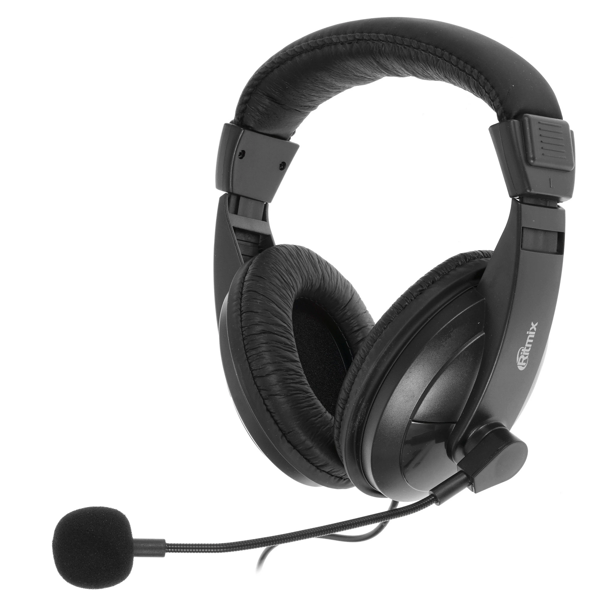 Гарнитура проводная Ritmix RH-540M, черная, с микрофоном, закрытая, 32 Ом, длина кабеля 10 м