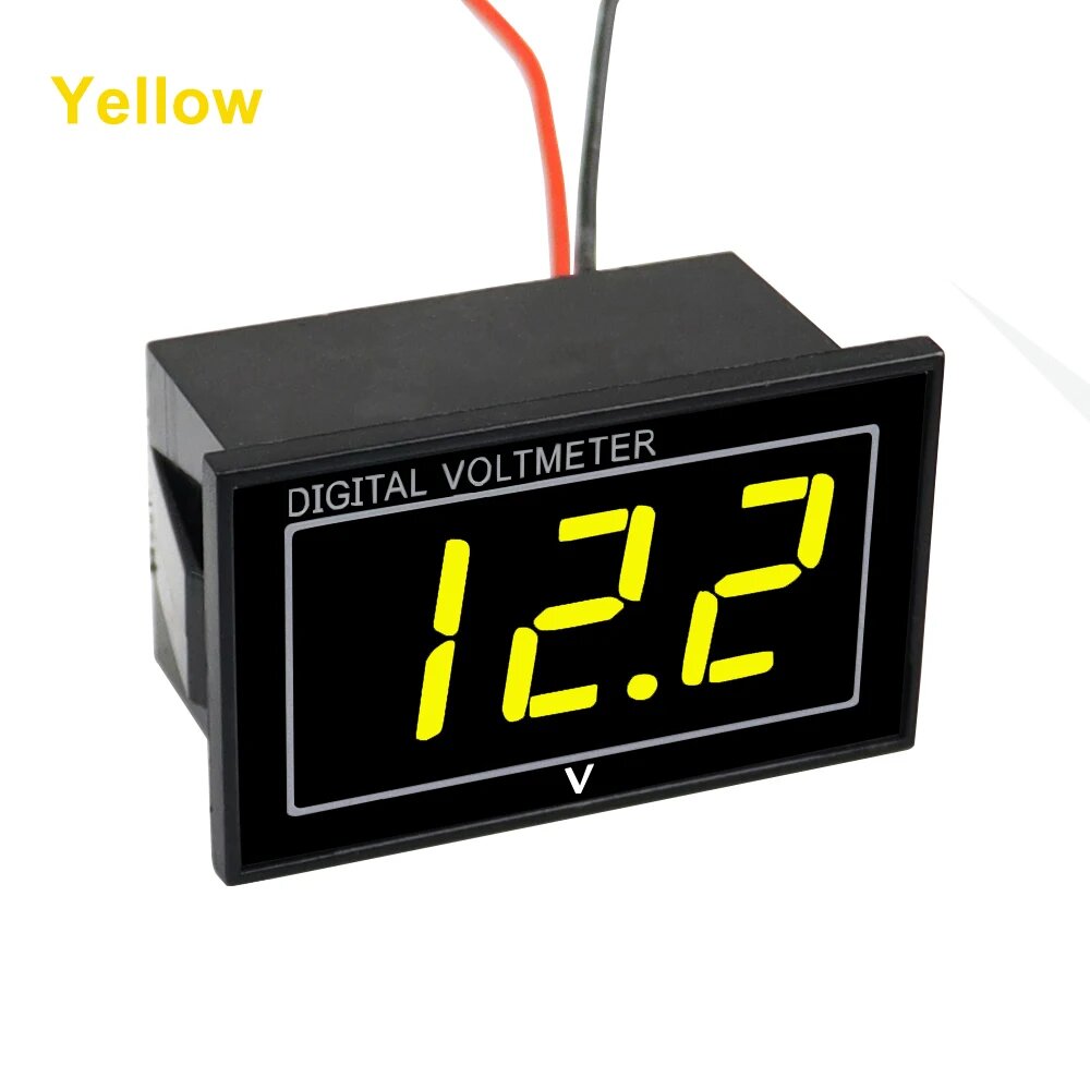 Вольтметр GiJUXG водонепроницаемый цифровой LED 3-30В / 5-130В 0.56Inch Yellow