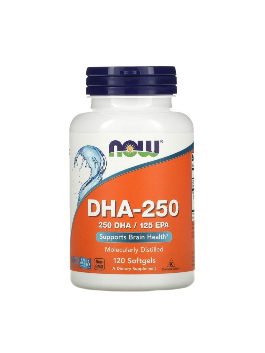 NOW DHA-250 120 Softgels — фото 1