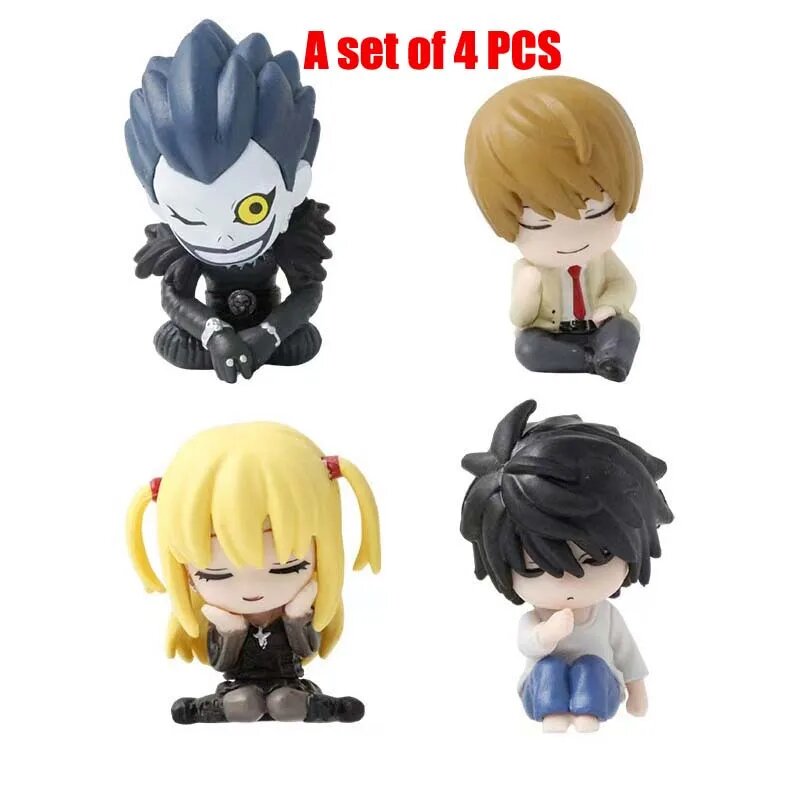 Фигурки Death Note Bandai Рюк, Лайт Ягами, Миса Амане, Лоулайт ПВХ Черный, G A set of 4PCS
