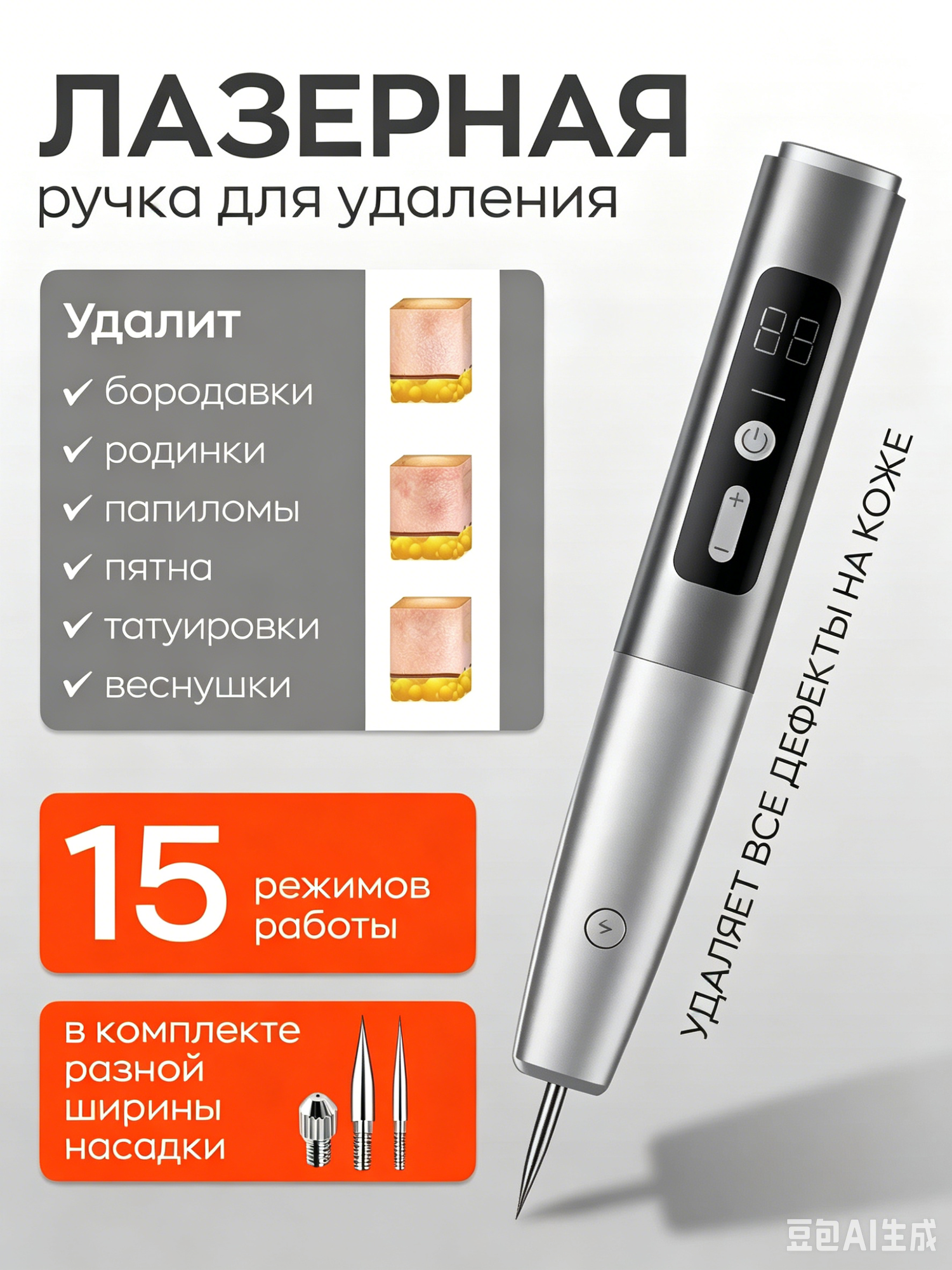Лазерная ручка для удаления папиллом и бородавок Point Mole Beauty Pen D30/аппарат для удаления папиллом