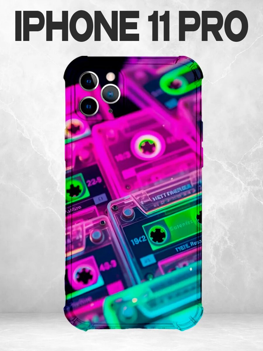 Чехол на iPhone 11 Pro кибер схема неон