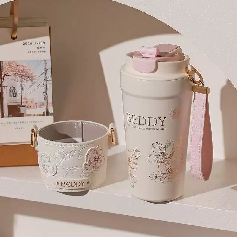 Кружка Cup Bear с термосом для женщин с узором ветви с радостью, стильная кружка для подарков