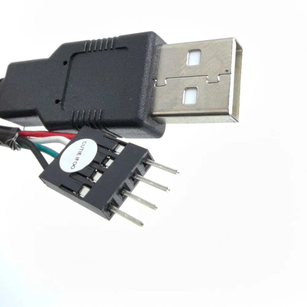 Кабель-адаптер USB-A на 4-контактный Dupont (однорядный) для подключения к материнской плате ПК