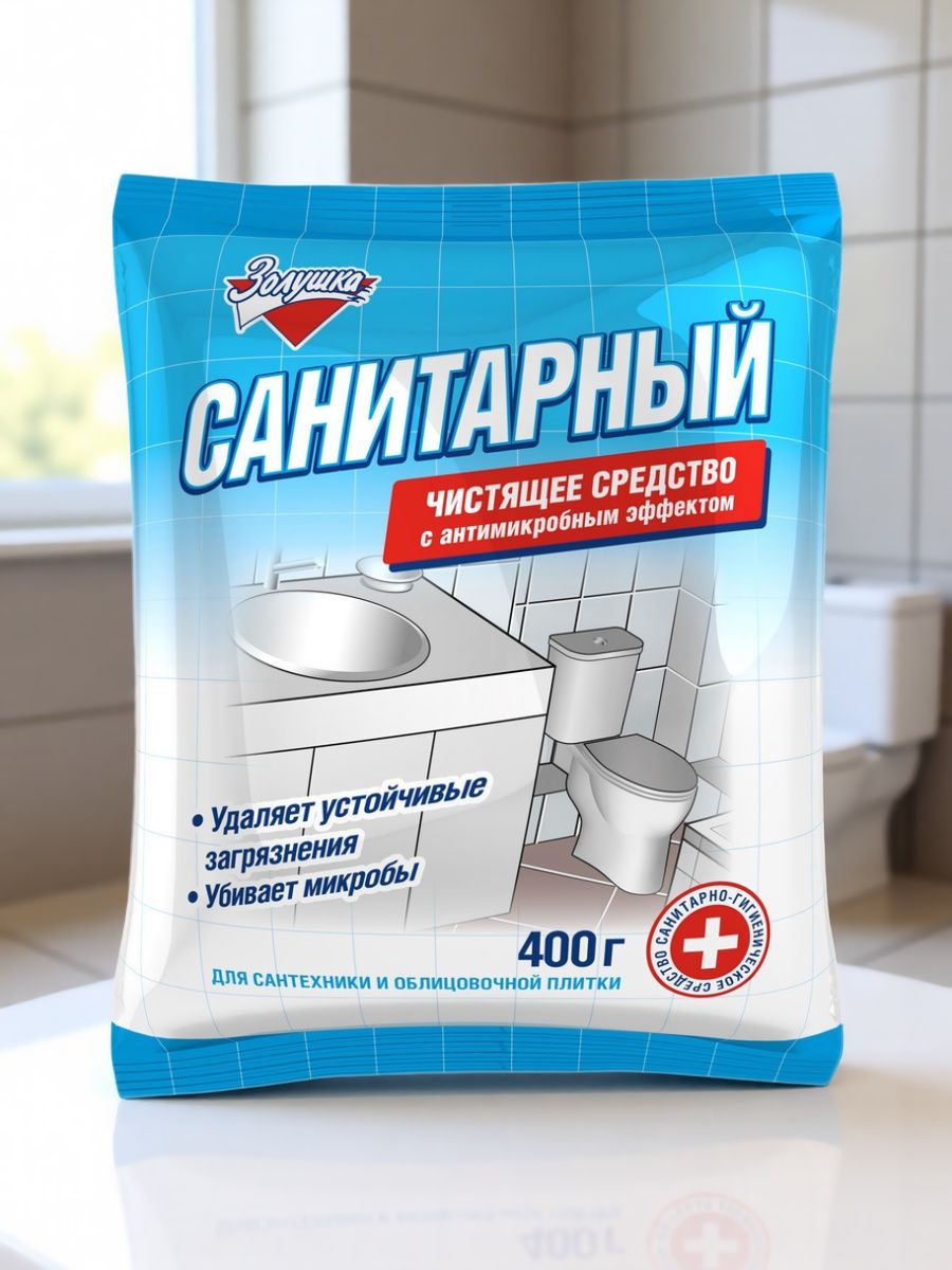 Золушка: "Санитарный" порошок, без хлора, 400 г