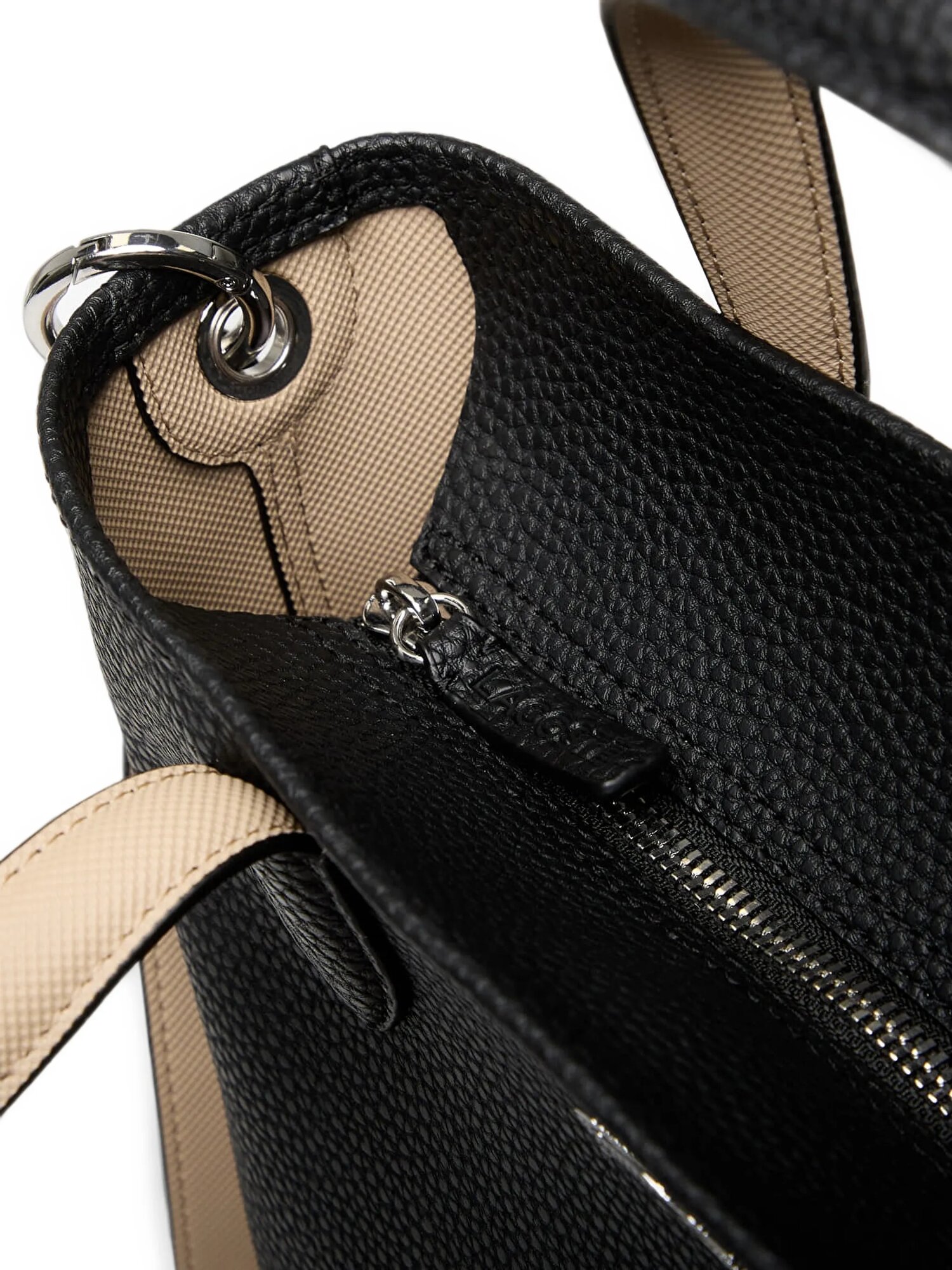 Сумка LACOSTE Anna grained-texture tote bag, черный — фото 1