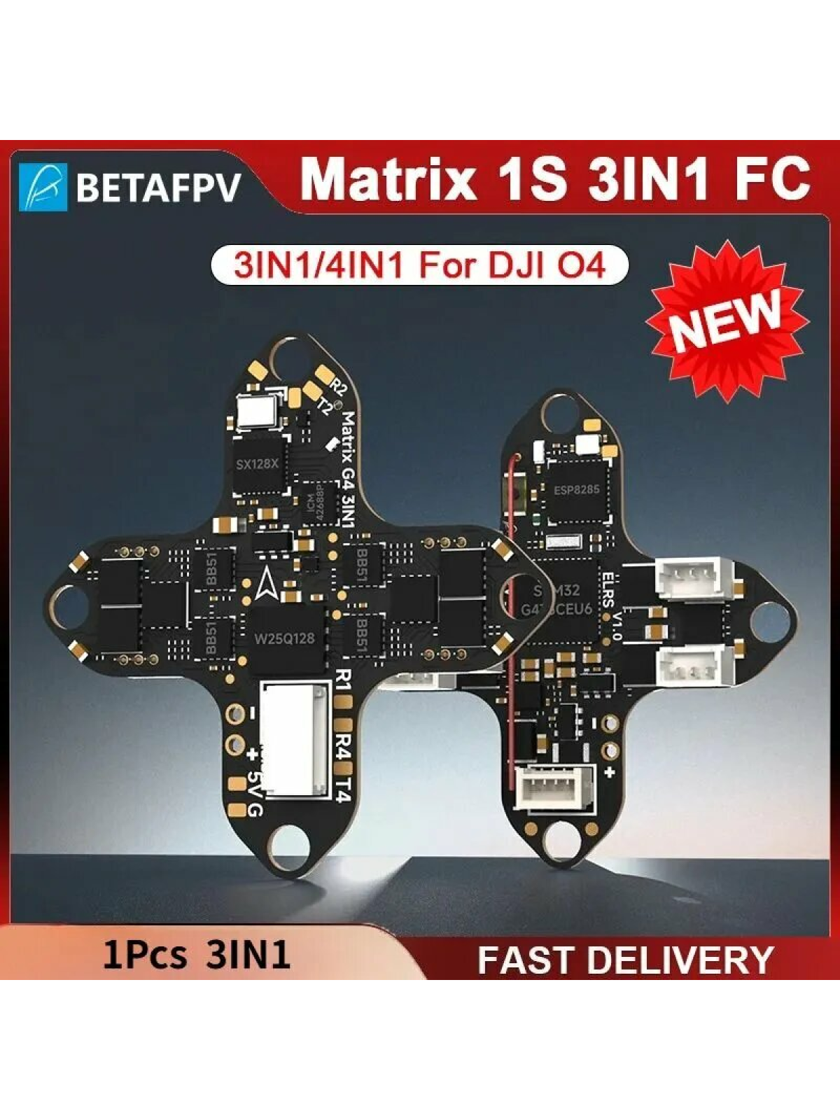 Полетный контроллер Matrix 1S 3 в 1 HD для цифрового FPV с ELRS 2.4 ГГц и поддержкой DJI O4