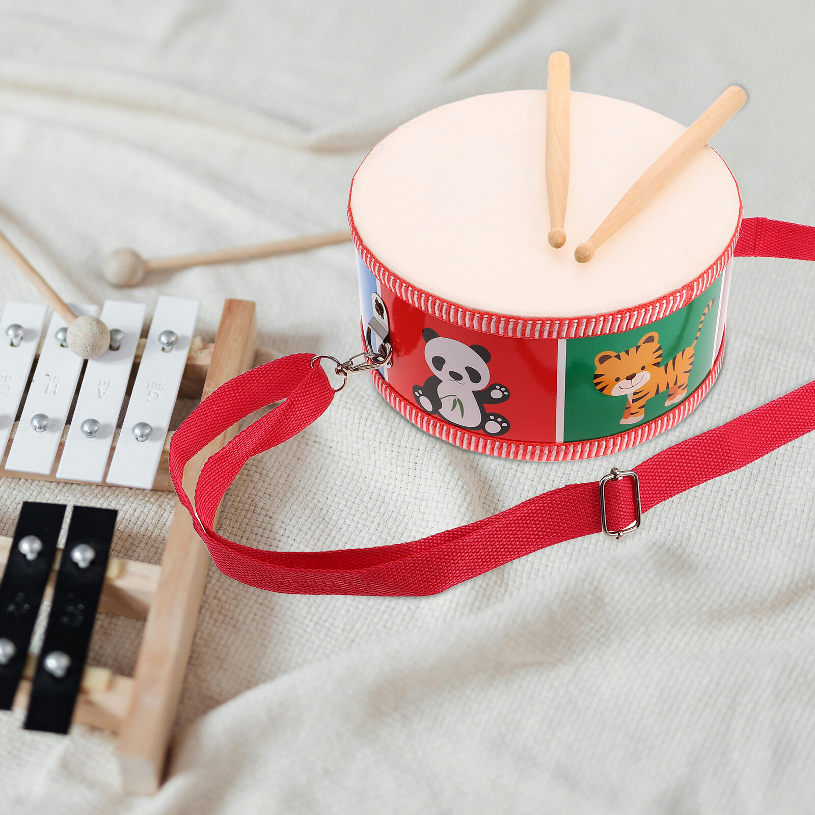 Набор Детских Музыкальных Инструментов Орфейский hand Drum С Палочками Для Ребенка 20.00X20.00X9.50Cm