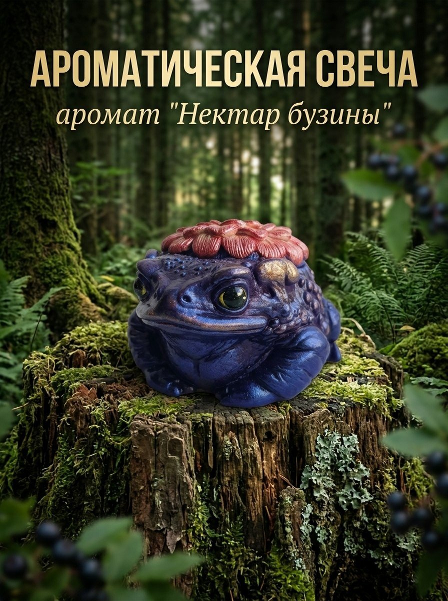 Свеча ароматическая "Жаба с цветком"
