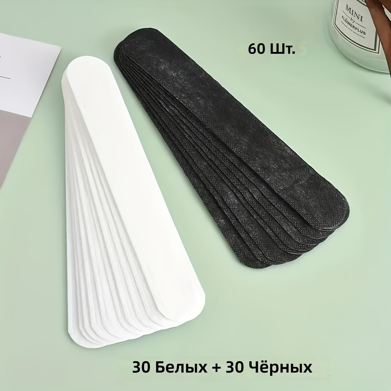 Салфетки для козырьков головных уборов, впитывающие пот, нескользящие, с клеевым слоем, для женских кепок и шляп, 60 шт (30 белых и 30 черных)