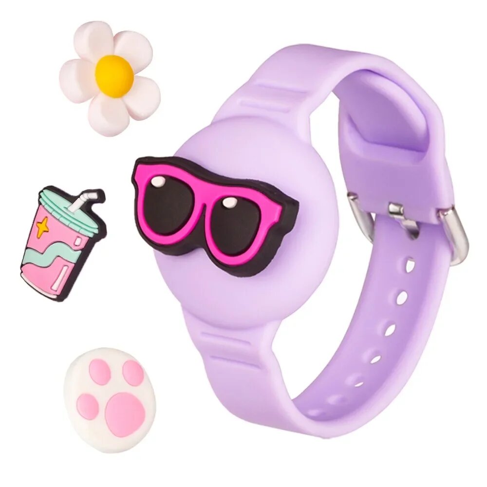Детский силиконовый браслет для Apple AirTag Purple