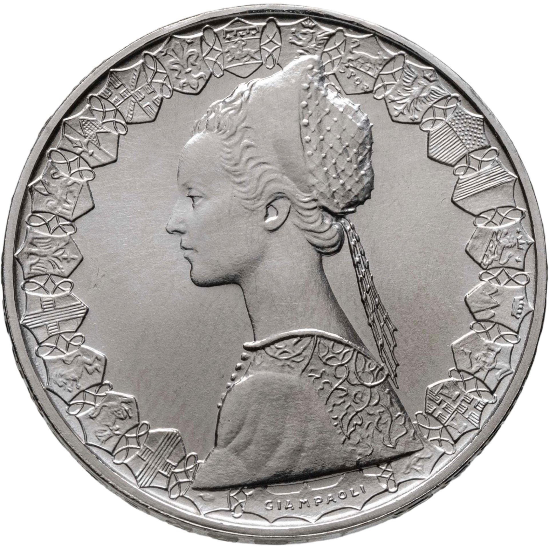 Италия 500 лир 1998, Серебро 835, в сохранности UNC