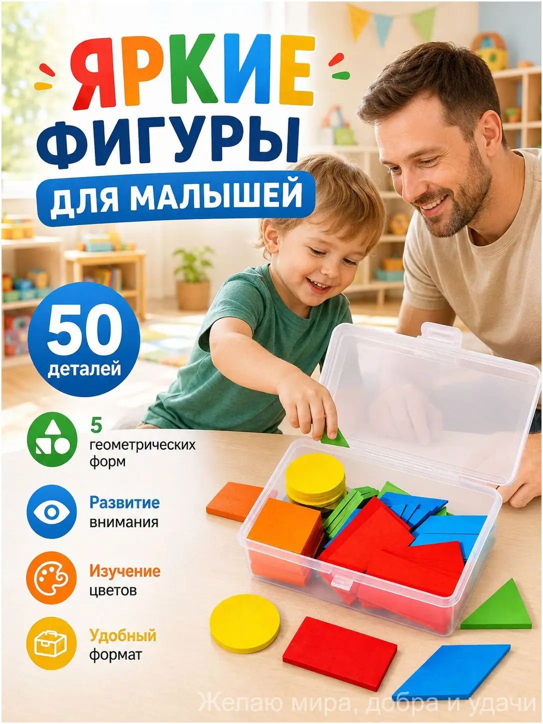 Развивающий набор из дерева, фигуры геометрические для малышей, популярный