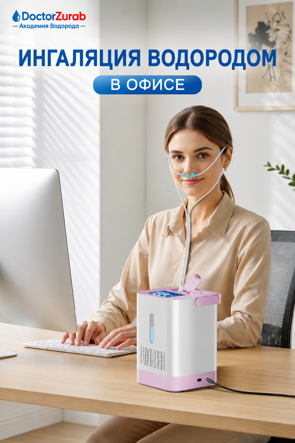 Портативный генератор водорода Daewoo, с дисплеем - 900 мл/мин.