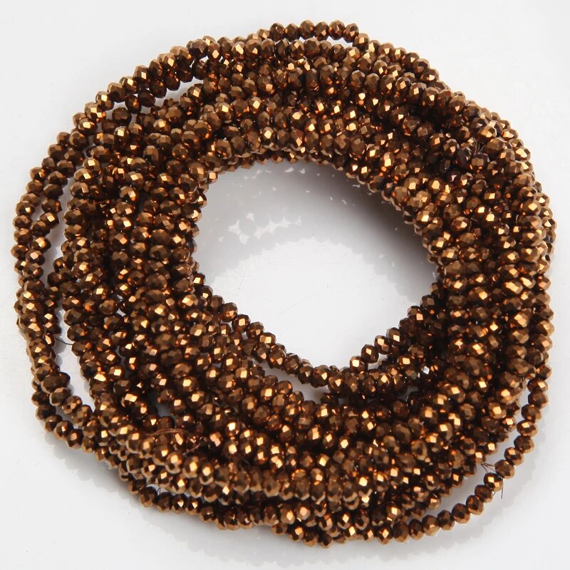 Блестящие стеклянные бусины QTOUYE 1x2 мм 3 мм Коричневый, 2mm About 170pcs, 24